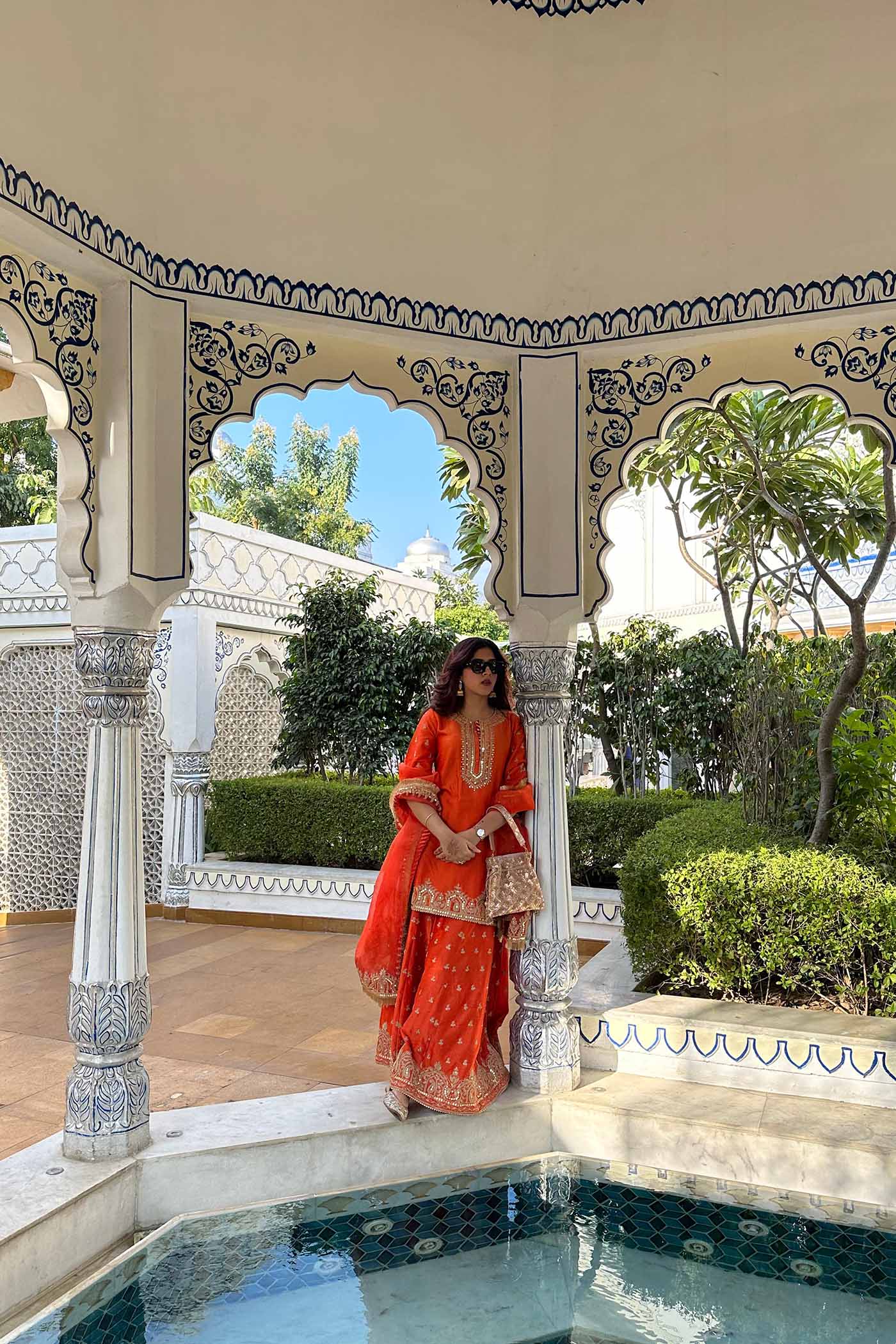Devika Vinayek In MISHIKA - BURNT ORANGE KURTA WITH SHARARA AND DUPATT
