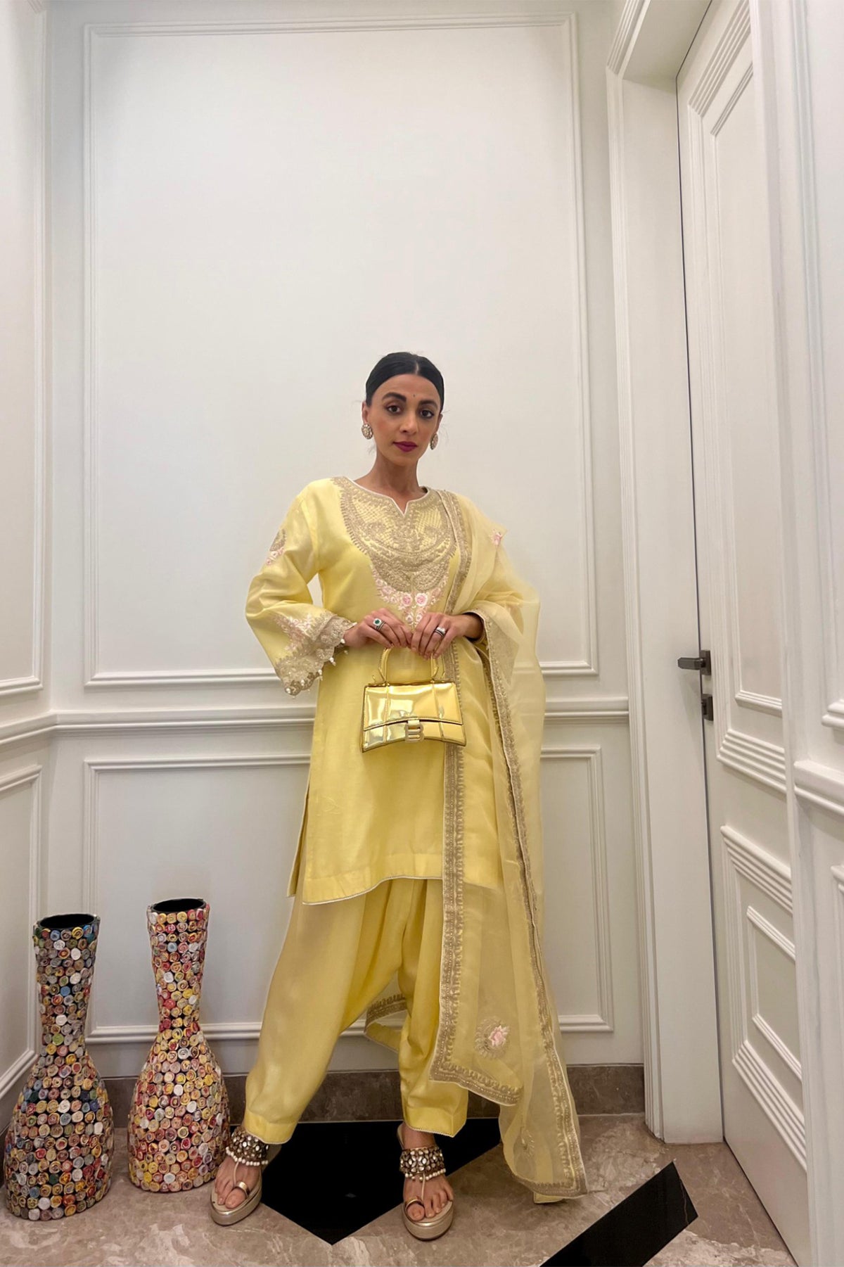 Mehak Jain in Ashira Lemon Yellow- Kurta , Salwar with Dupatta | Sheetal Batra