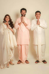 Faria - Daisy Ivory Chanderi Silk Short Anarkali Set | Sheetal Batra